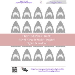 Shark Royal Icing Transfer Image, Shark Week - Etsy