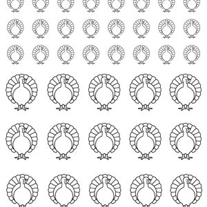 Turkey Royal Icing Transfer Template - Etsy