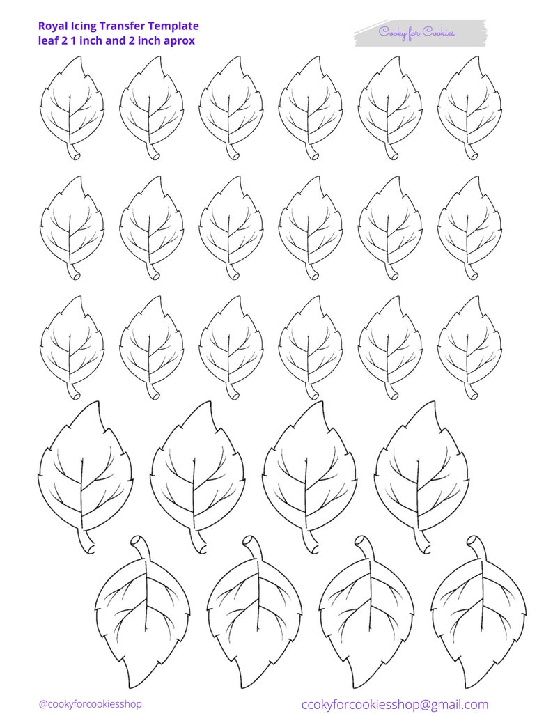 Fall Leaves Royal Icing Transfer Templates - Etsy