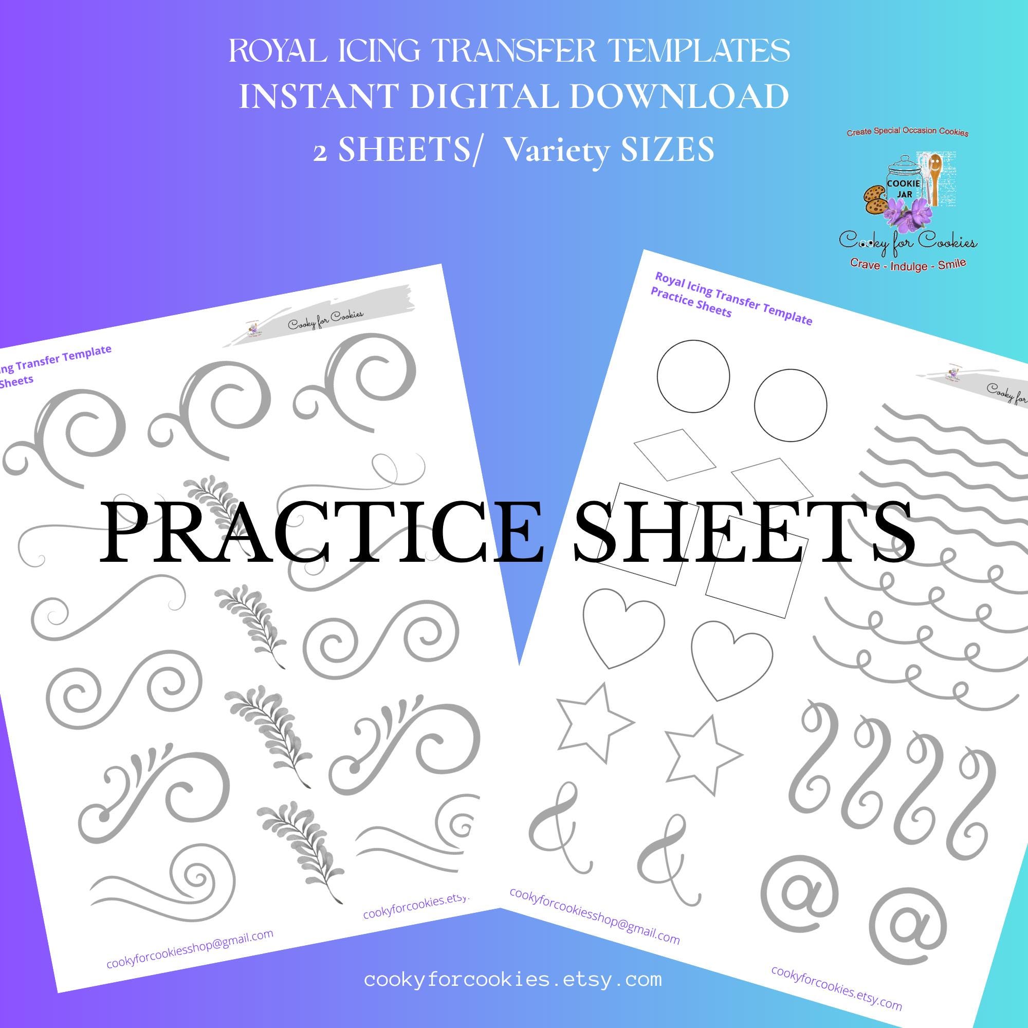 Practice Sheets Royal Icing Transfers 3 Sheets - Etsy