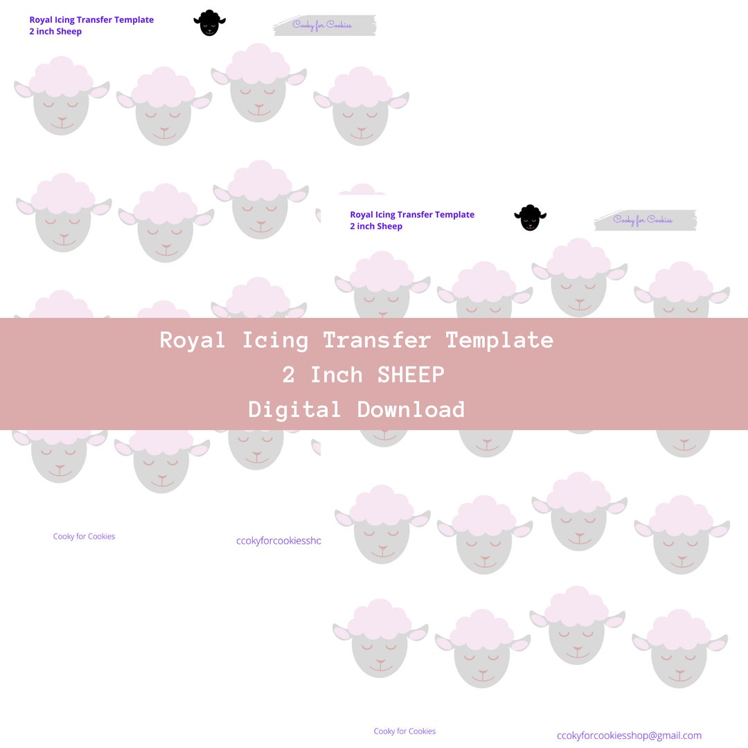 Sheep Royal Icing Transfer Template - Etsy