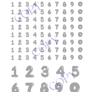 Puffy Balloon Numbers and Letters Royal Icing Transfer Templates ...