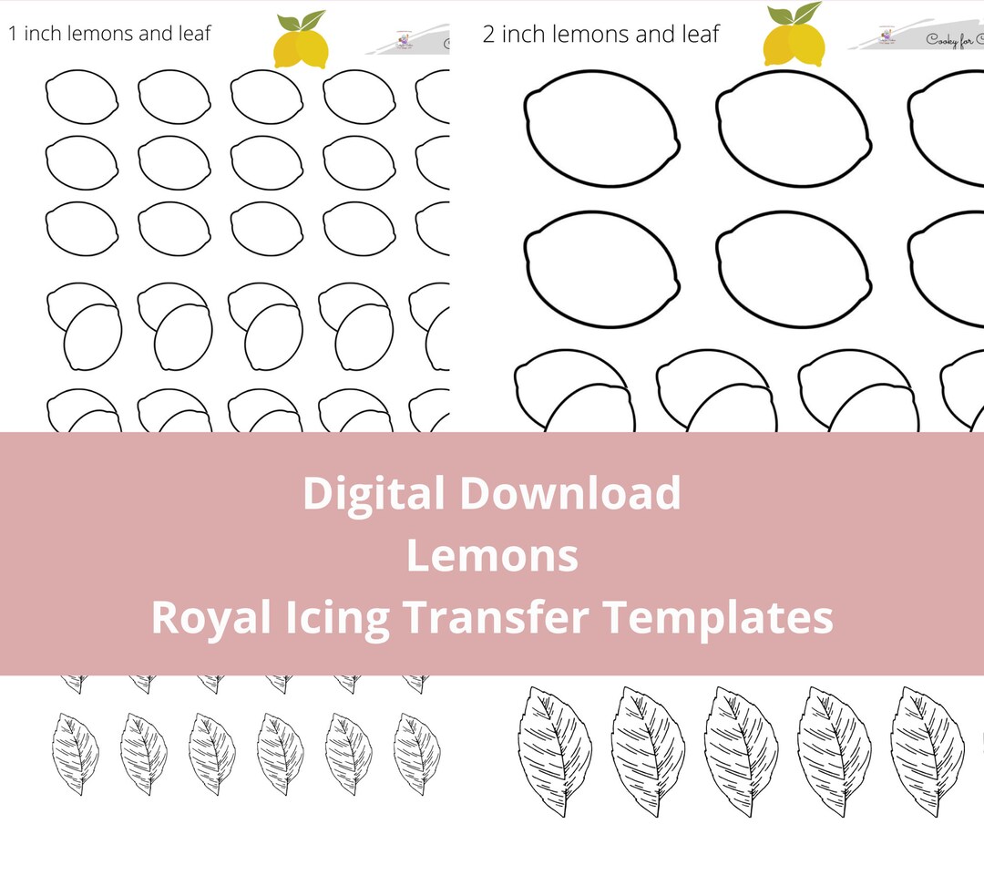 Lemon and Lemon Leaf Royal Icing Transfer Sheets. - Etsy
