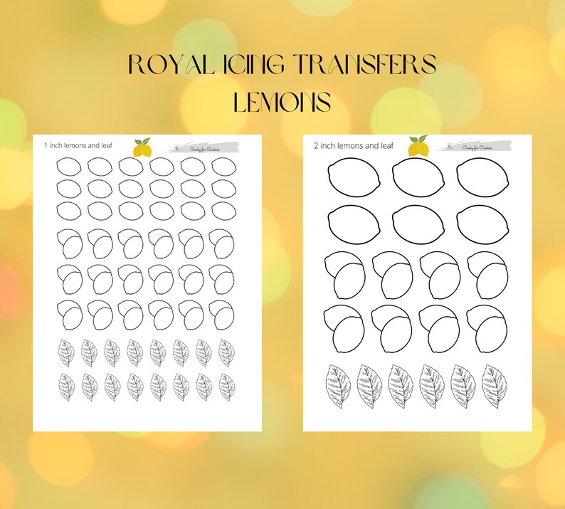 Lemon and Lemon Leaf Royal Icing Transfer Sheets. - Etsy