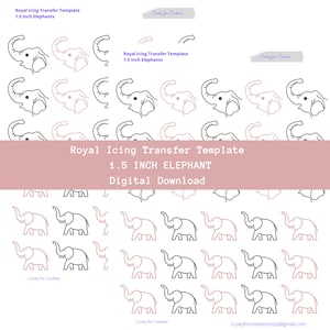 Elephant Royal Icing Transfer Template - Etsy