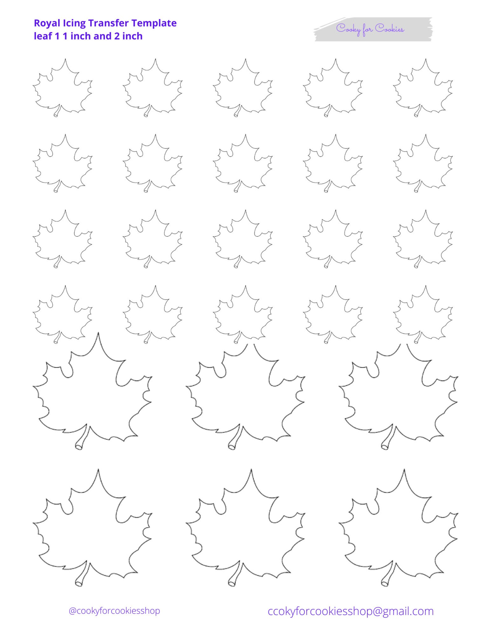 Fall Leaves Royal Icing Transfer Templates - Etsy