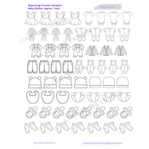 Baby Stuff Royal Icing Transfer Templates: Cookie and Cupcake ...