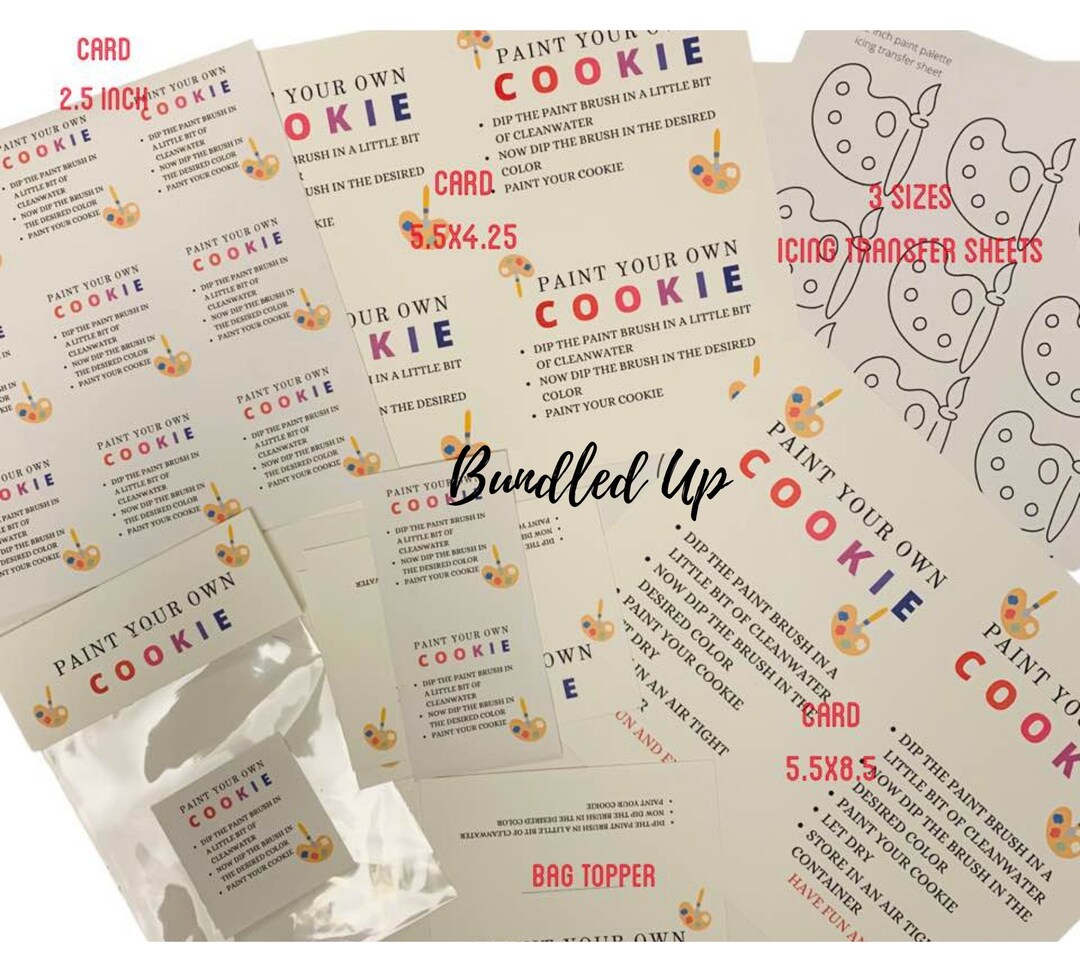PYO Cookie Card Instruction Bundle, Includes Different Sizes, Cookie ...
