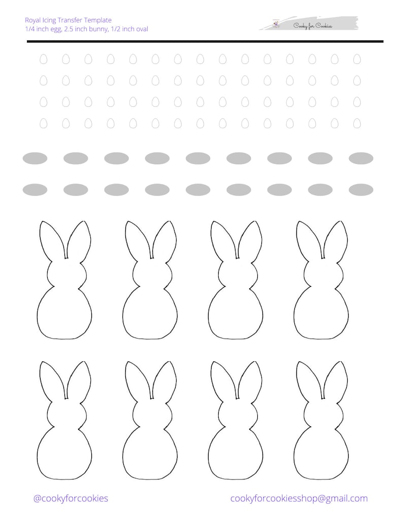 Bunny Royal Icing Transfer Template - Etsy