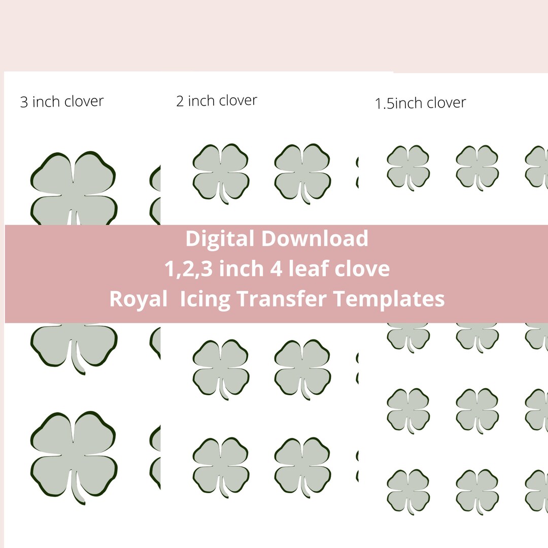 4 Leaf Clover Royal Icing Transfer Sheets, 1.5 ,2 and 3 Inches. - Etsy