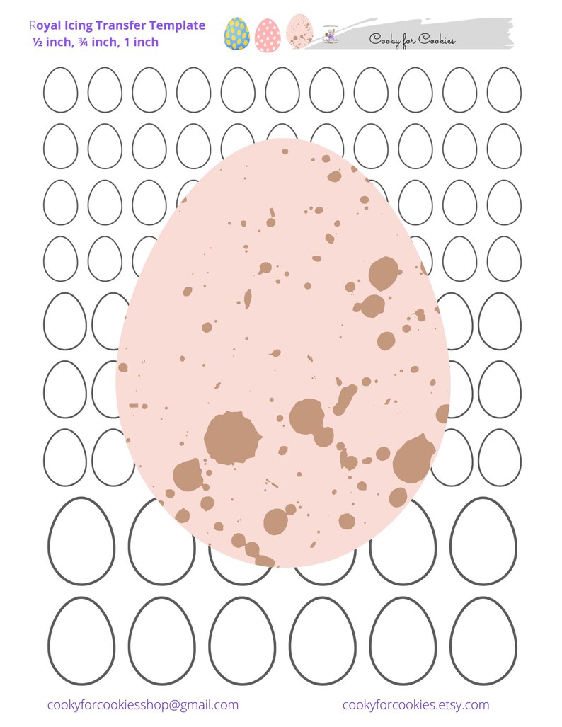 Egg Royal Icing Transfer Template Sheet, 3 Sizes - Etsy