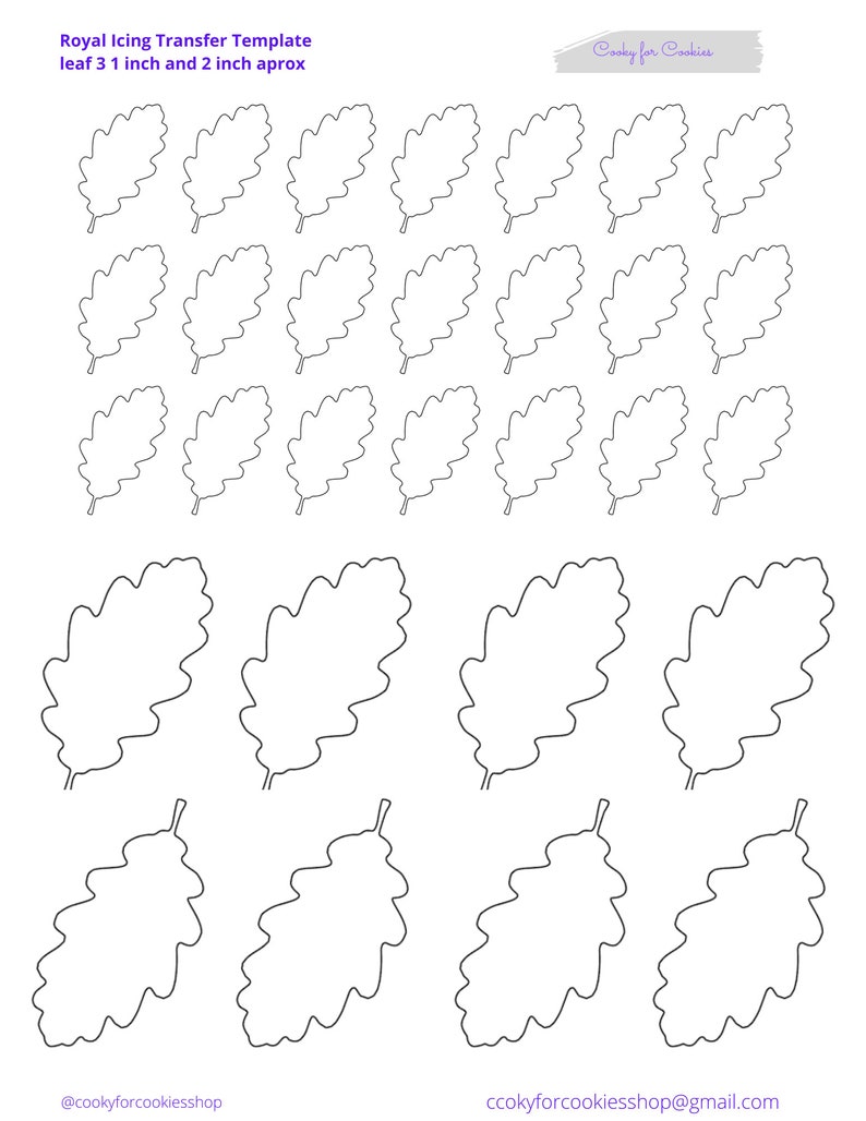 Fall Leaves Royal Icing Transfer Templates - Etsy