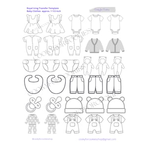 Baby Stuff Royal Icing Transfer Templates: Cookie and Cupcake ...