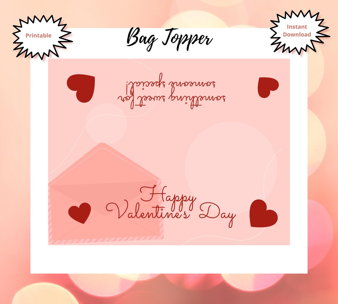 Happy Valentine's Day Bag Topper Envelope Style. - Etsy