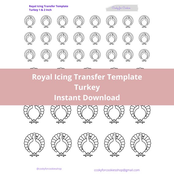 Turkey Royal Icing Transfer Template - Etsy