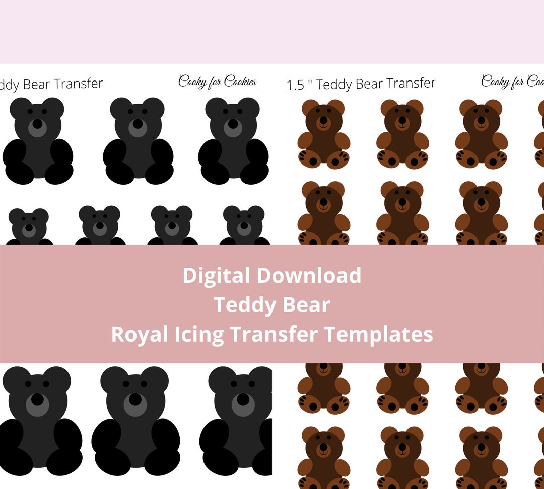 Royal Icing Teddy Bear Transfer Sheet - Etsy