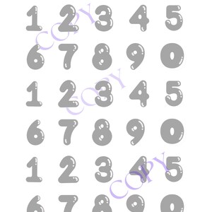 Puffy Balloon Numbers and Letters Royal Icing Transfer Templates ...