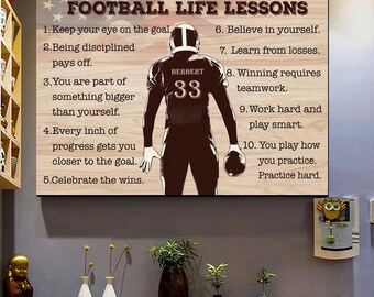 Football Life Lessons Poster - Etsy