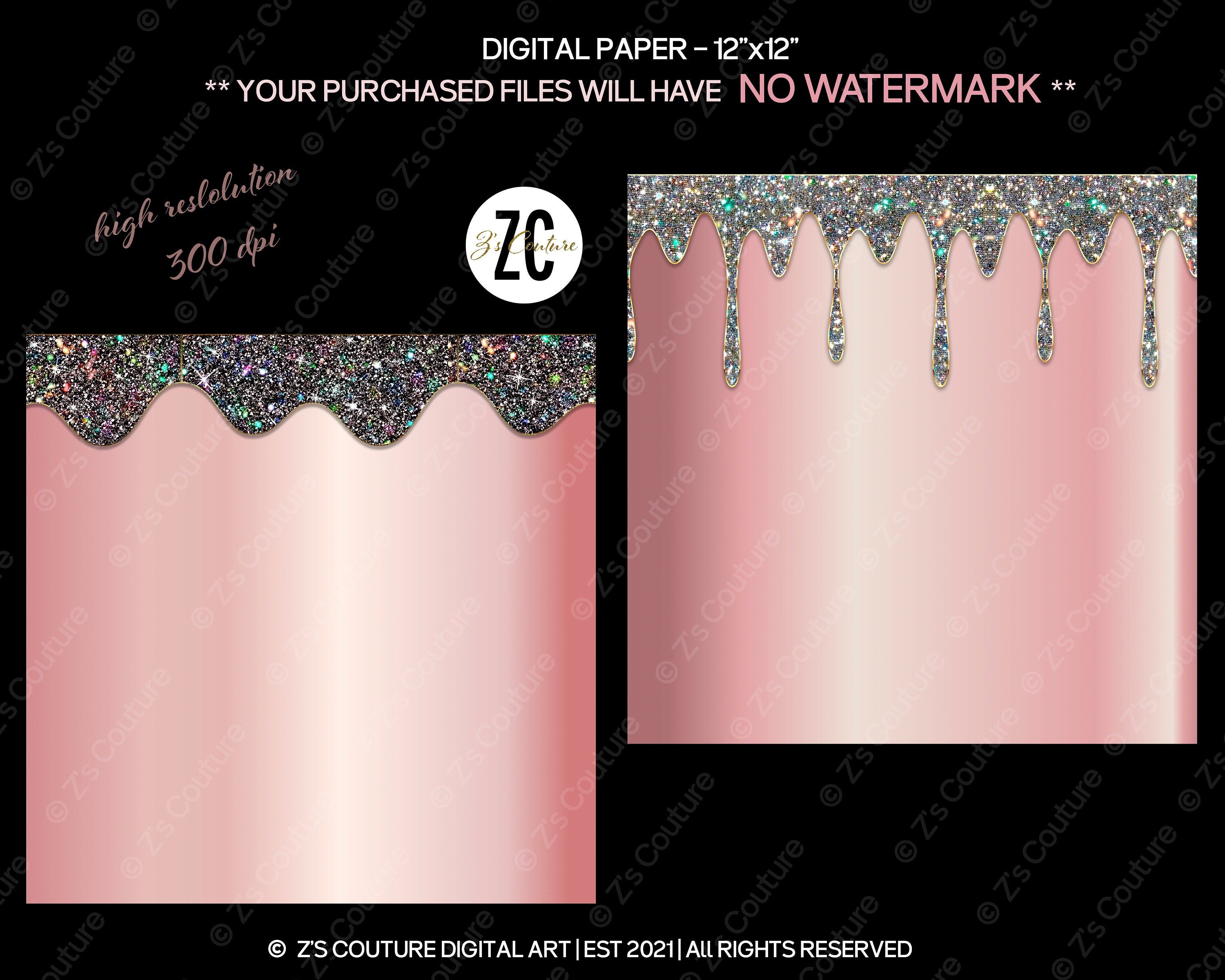 Glam Pink Drip Digital Paper Glitter Textures Sparkle Drip - Etsy