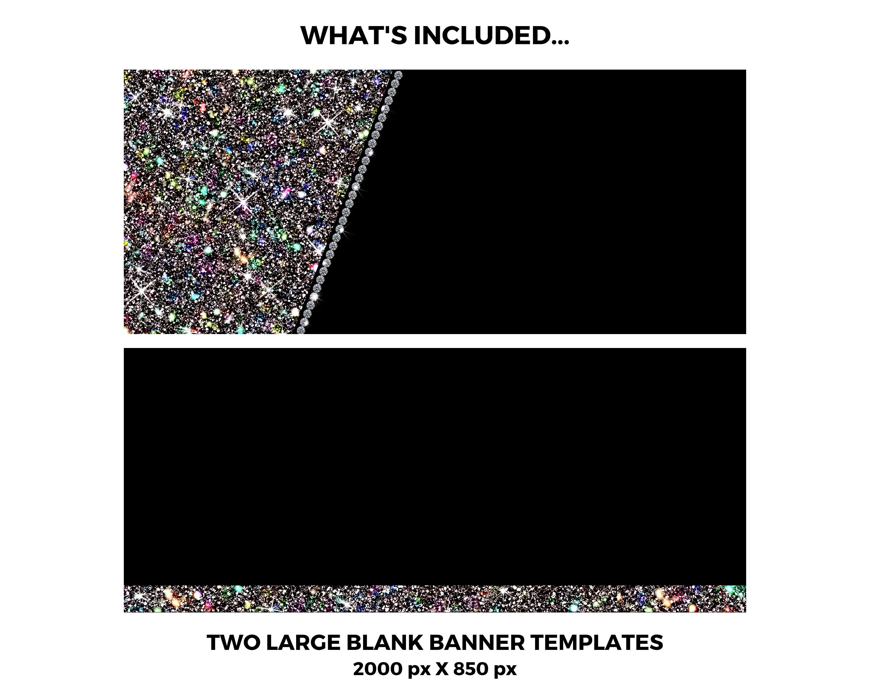 Glam Purple Silver Web Banner Template Kit. Shopify Glitter Banners ...