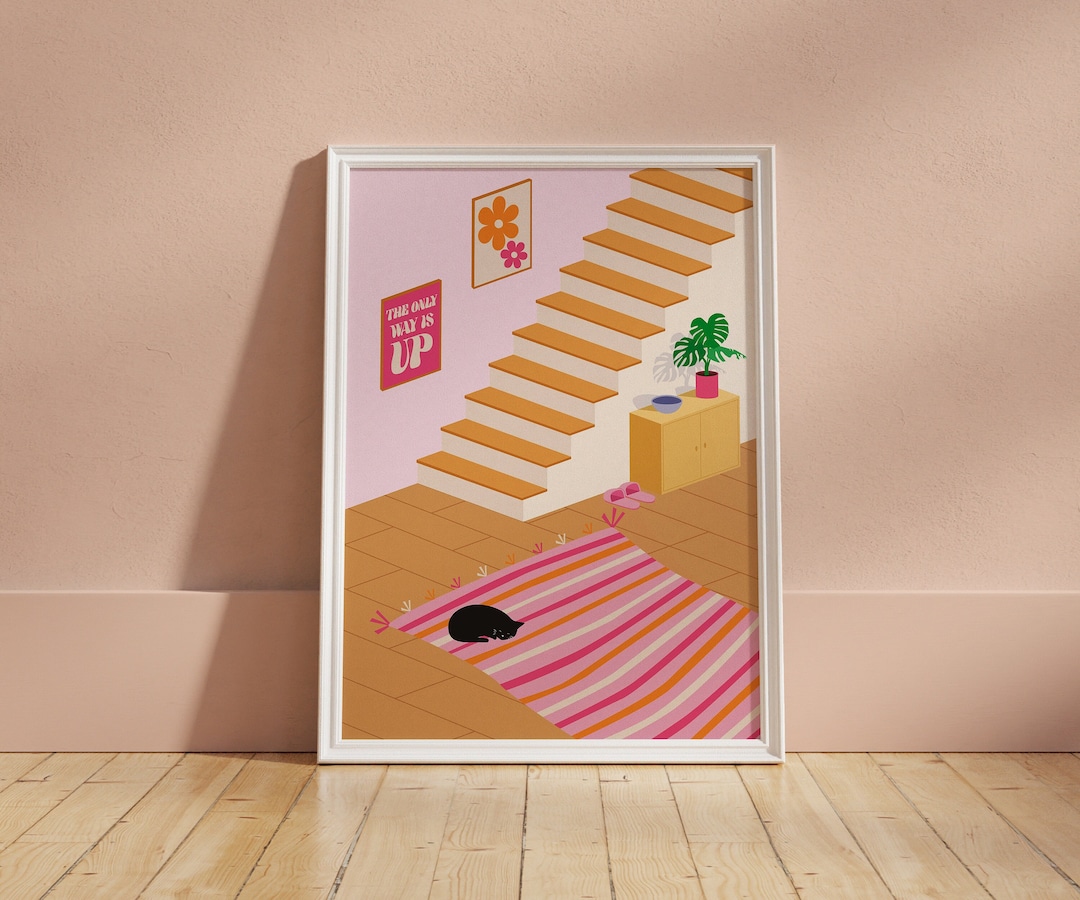 Funky Interior Art Print - Groovy Wall Art | Cute Bedroom Print | Funky ...