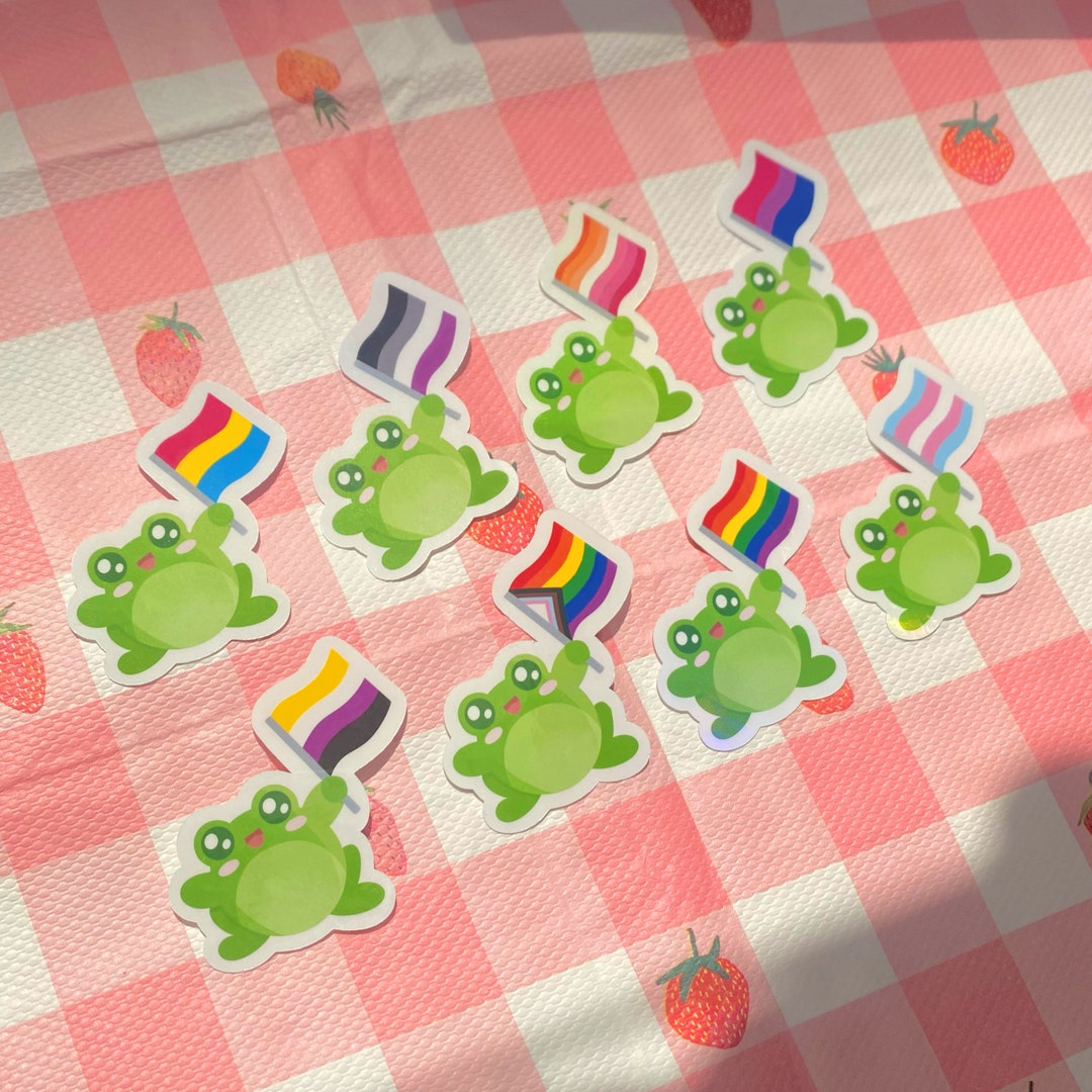 Pride Flag LGBTQ Frog Holographic Sticker - Etsy