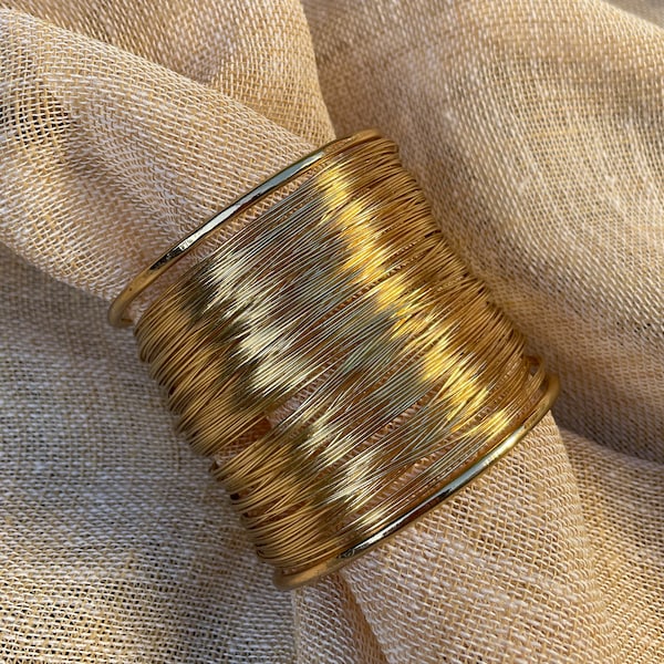 Gold Wire Bangle - Etsy