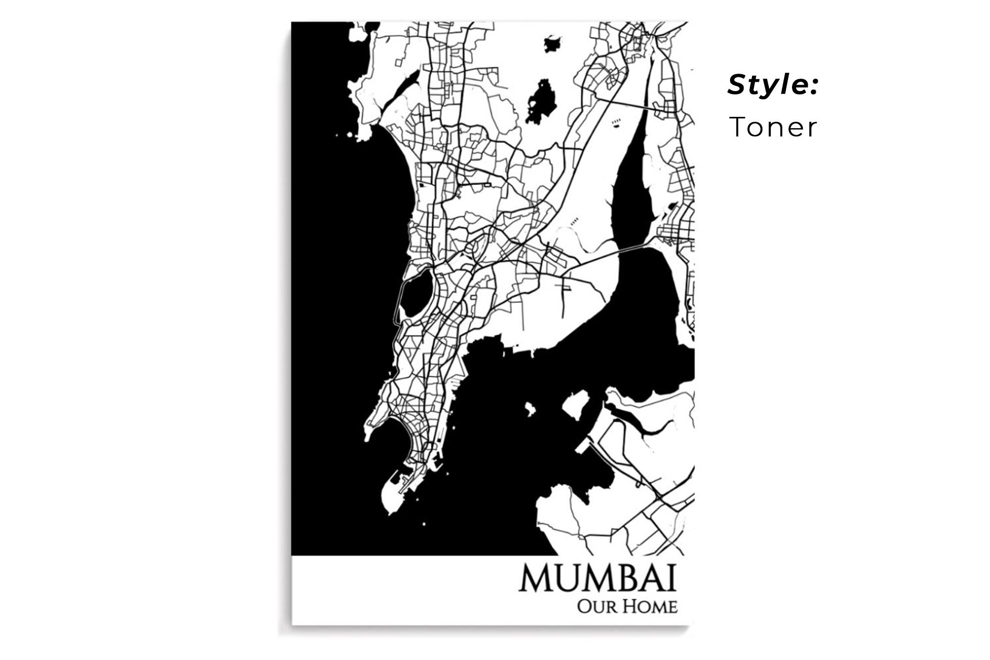 Mumbai Map Poster Mumbai Mumbai City Map Poster Wall Art - Etsy.de