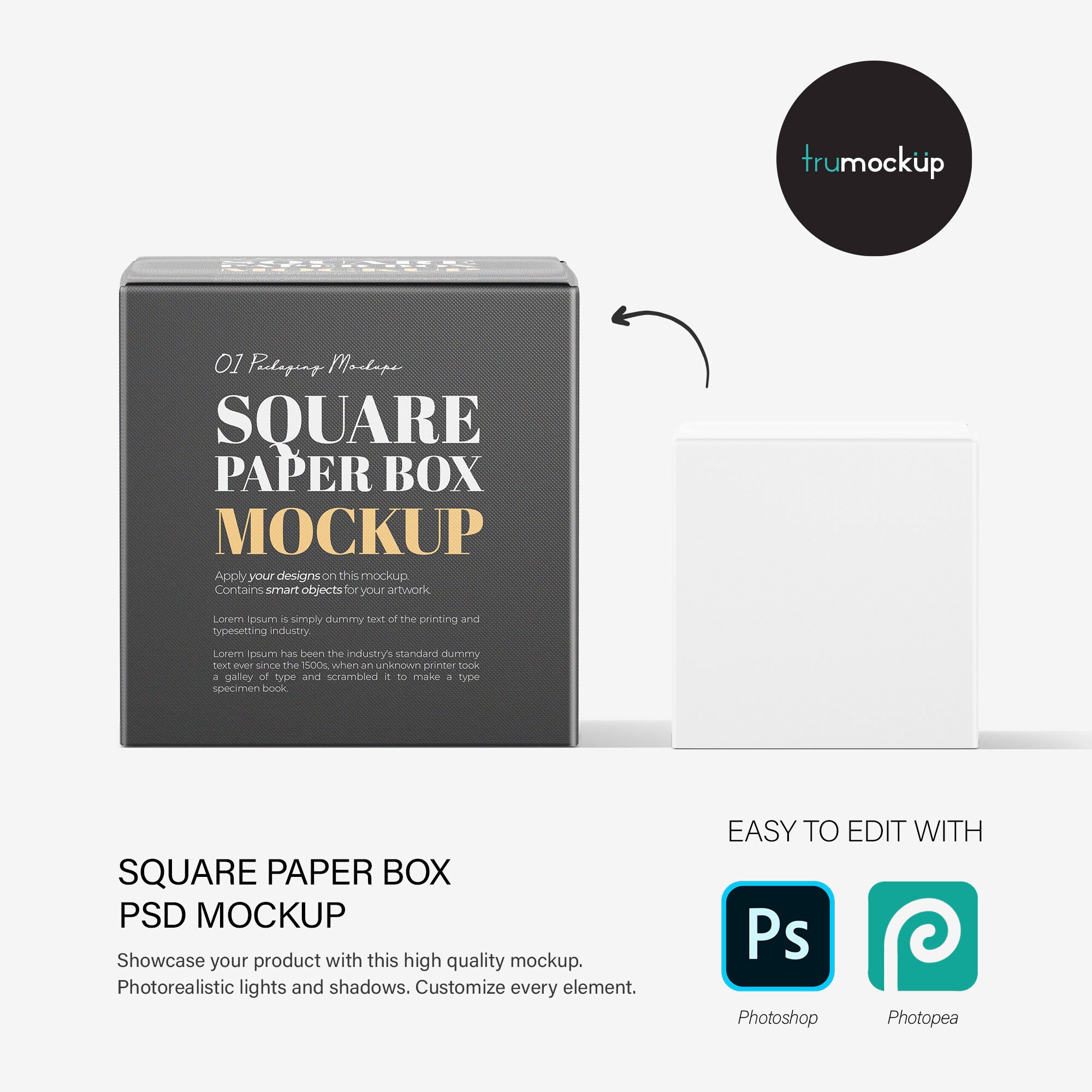 Digital Square Paper Box Mockup PSD / PNG / JPG - Etsy