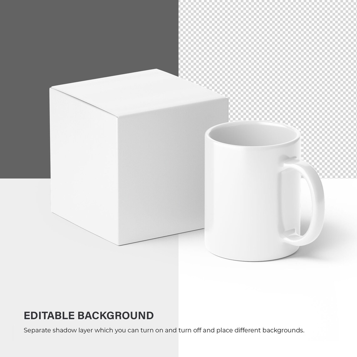 Digital Ceramic Mug With Box Mockup - PSD / PNG / JPG - Etsy
