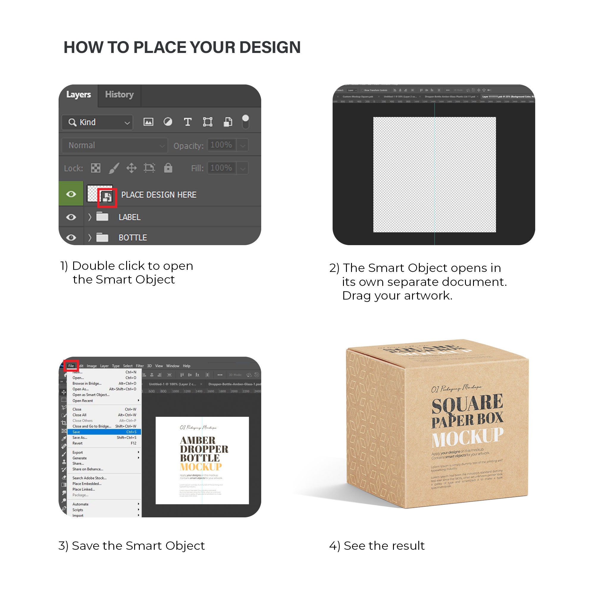 Digital Square Cardboard Box Mockup PSD / PNG / JPG - Etsy