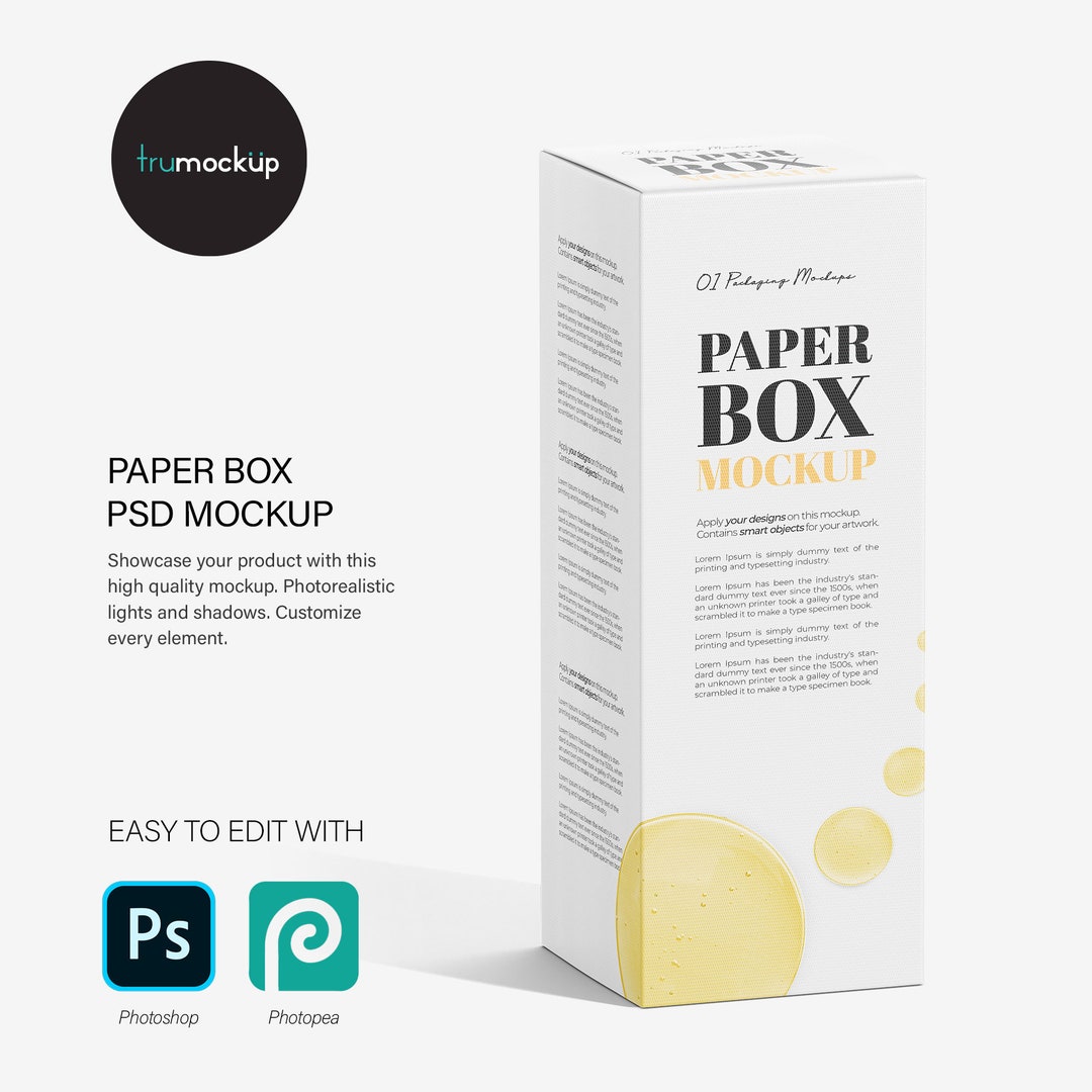 Digital Paper Box Mockup - PSD / PNG / JPG - Etsy