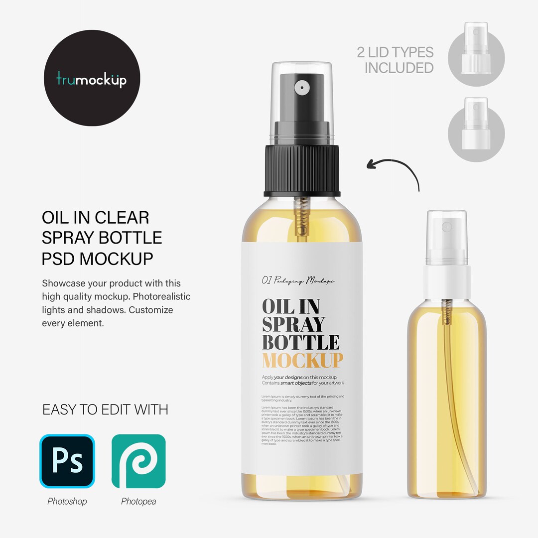 Digital Glass Spray Bottle With Oil Cosmetic Mockup PSD / PNG / JPG - Etsy