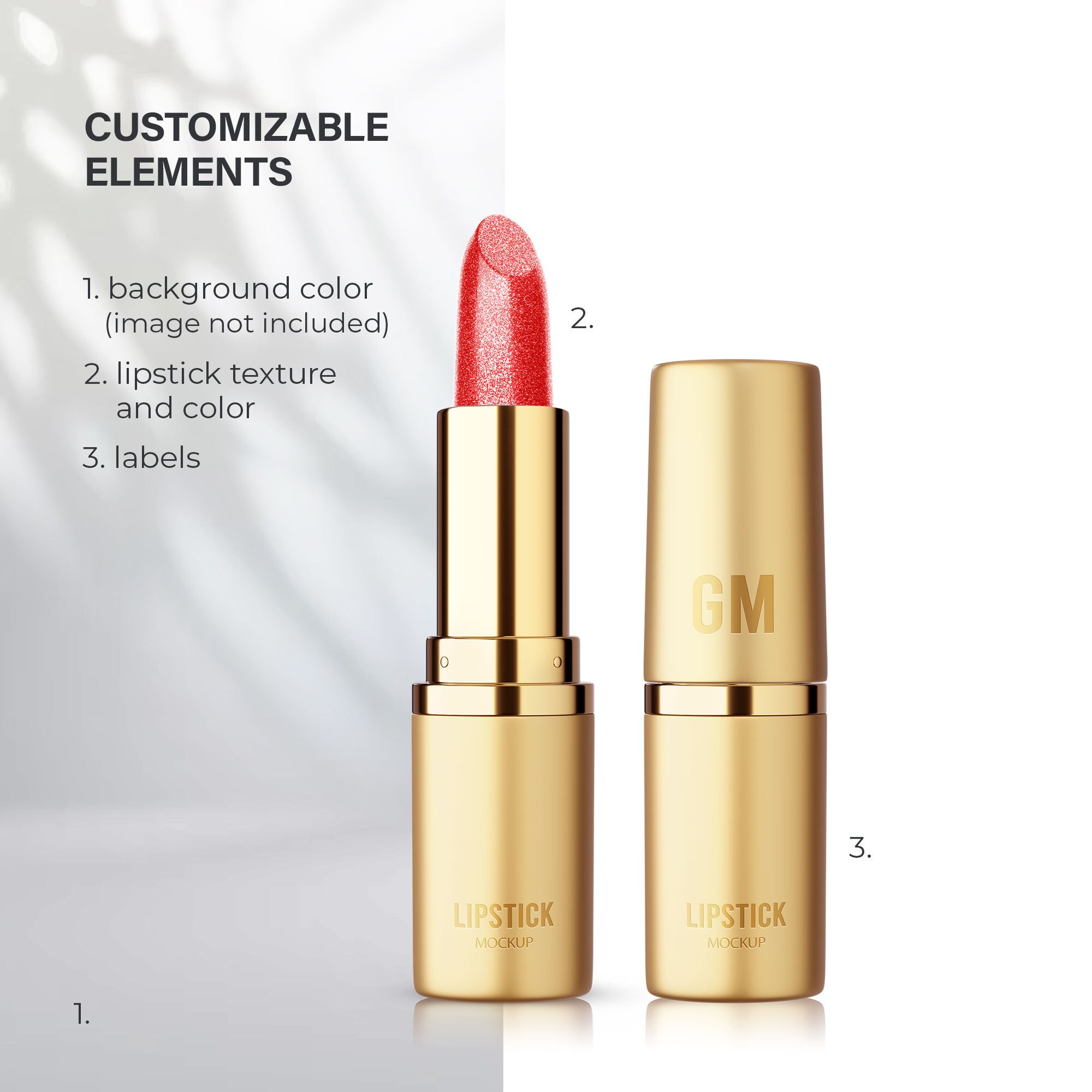 Digital Gold Lipstick - Cosmetic Mockup - PSD / PNG / JPG - Etsy