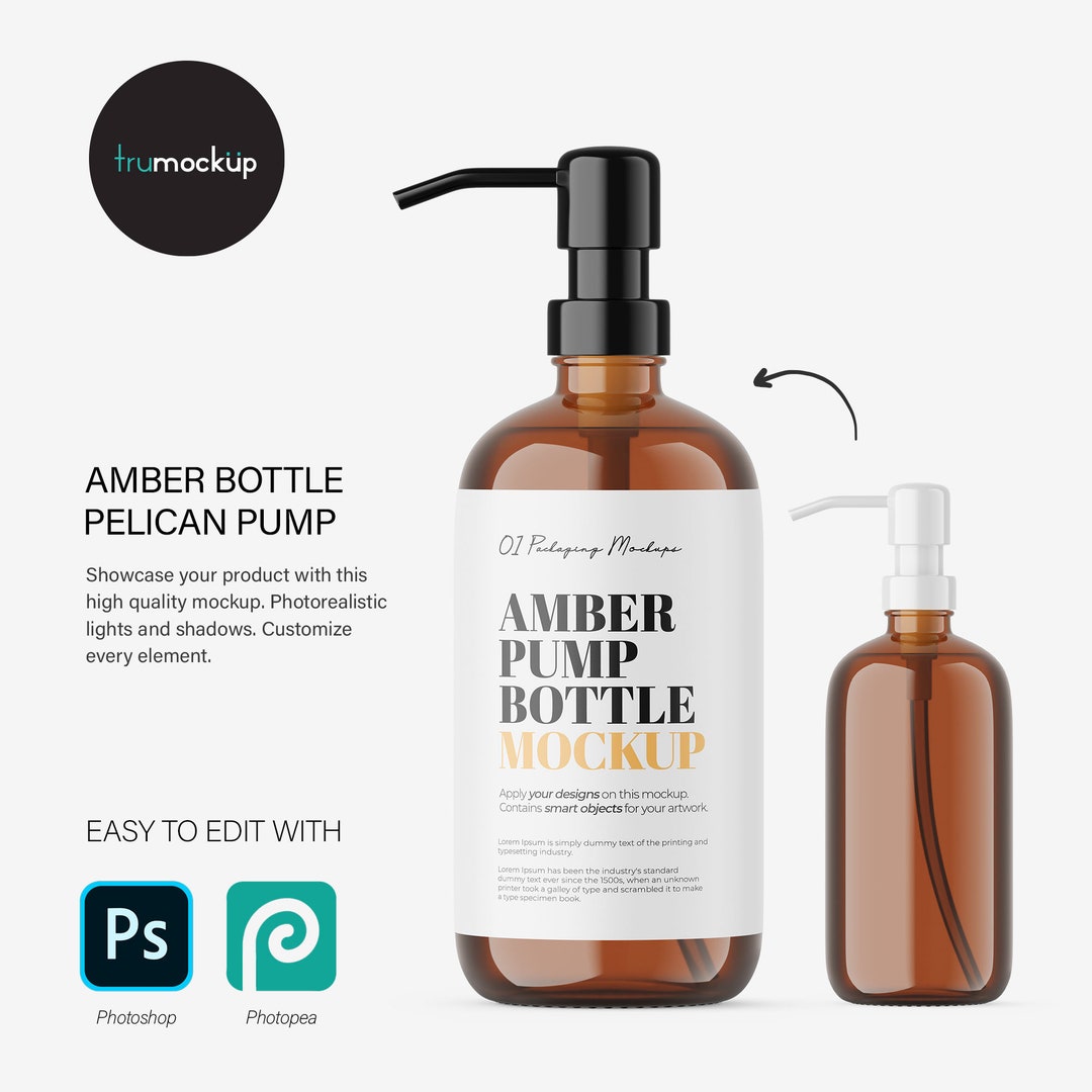 Digital Amber Pump Bottle Soap Bottle Cosmetic Mockup - Etsy
