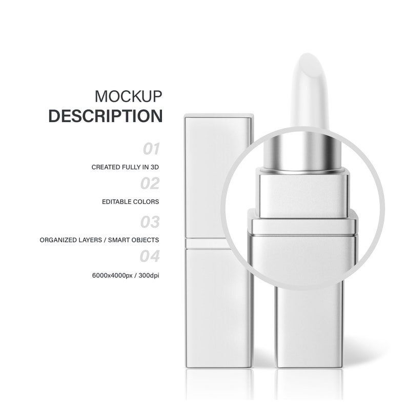 Digital Gold + Silver Lipstick - Cosmetic Mockup - PSD / PNG / JPG - Etsy