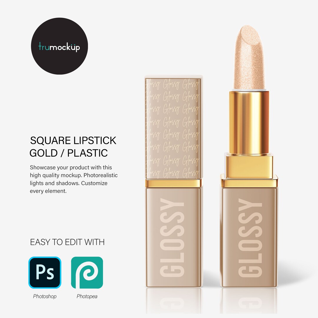 Digital Editable Square Lipstick - Cosmetic Mockup - PSD / PNG / JPG - Etsy