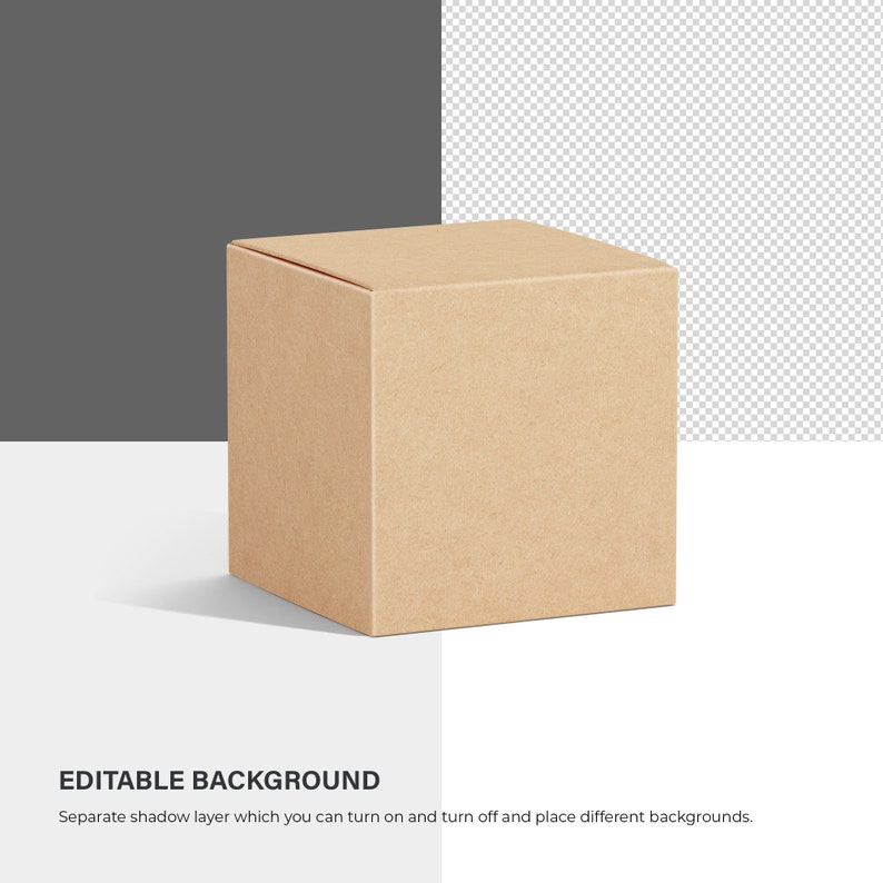 Digital Square Cardboard Box Mockup PSD / PNG / JPG - Etsy