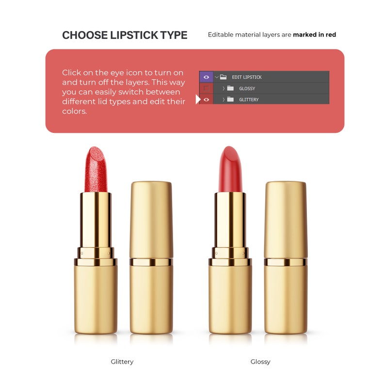 Digital Gold Lipstick - Cosmetic Mockup - PSD / PNG / JPG - Etsy