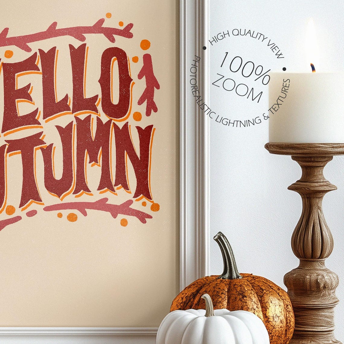 Digital Picture Frame Mockup - ISO Frame Size - Fall Edition - PSD ...