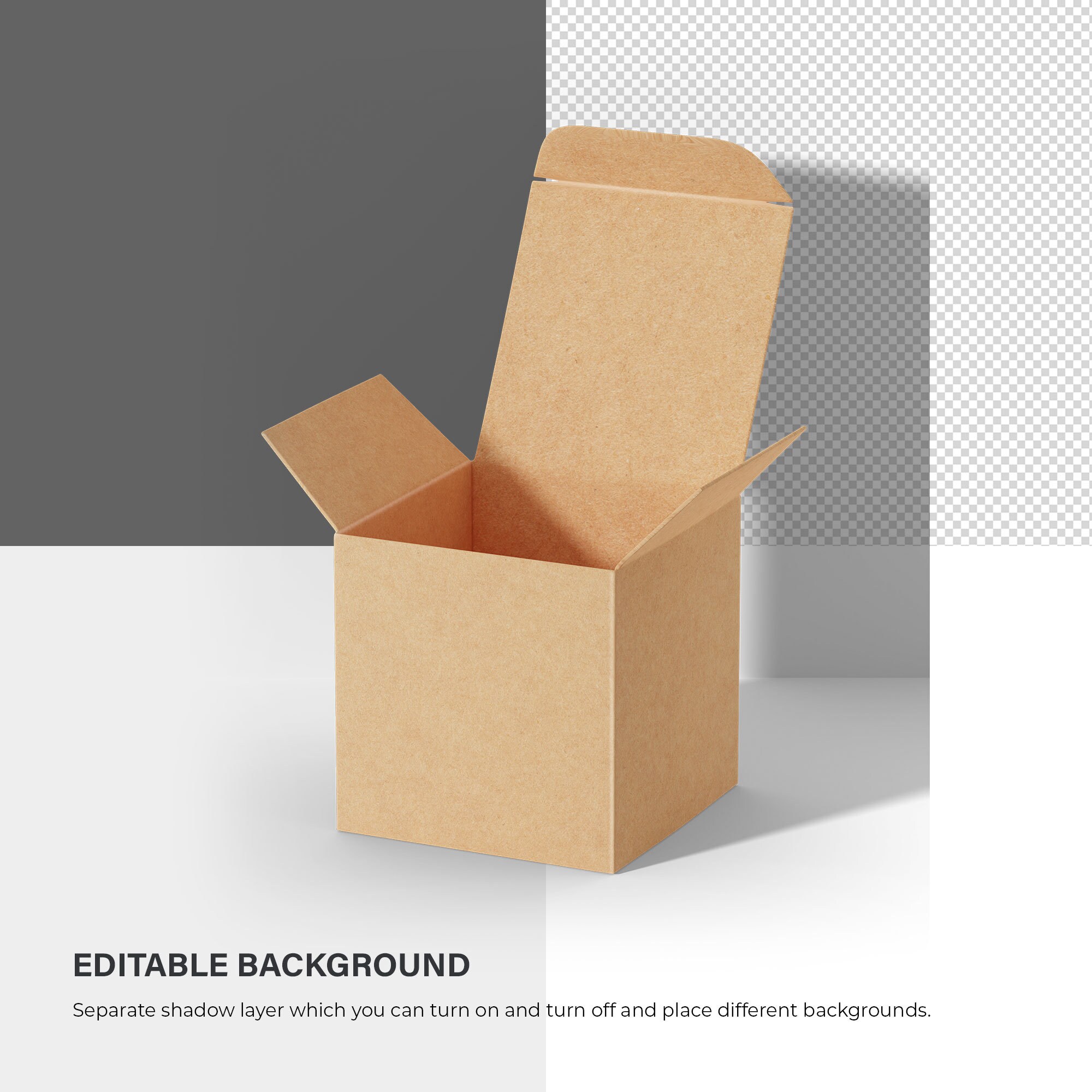 Digital Square Cardboard Box Mockup PSD / PNG / JPG - Etsy