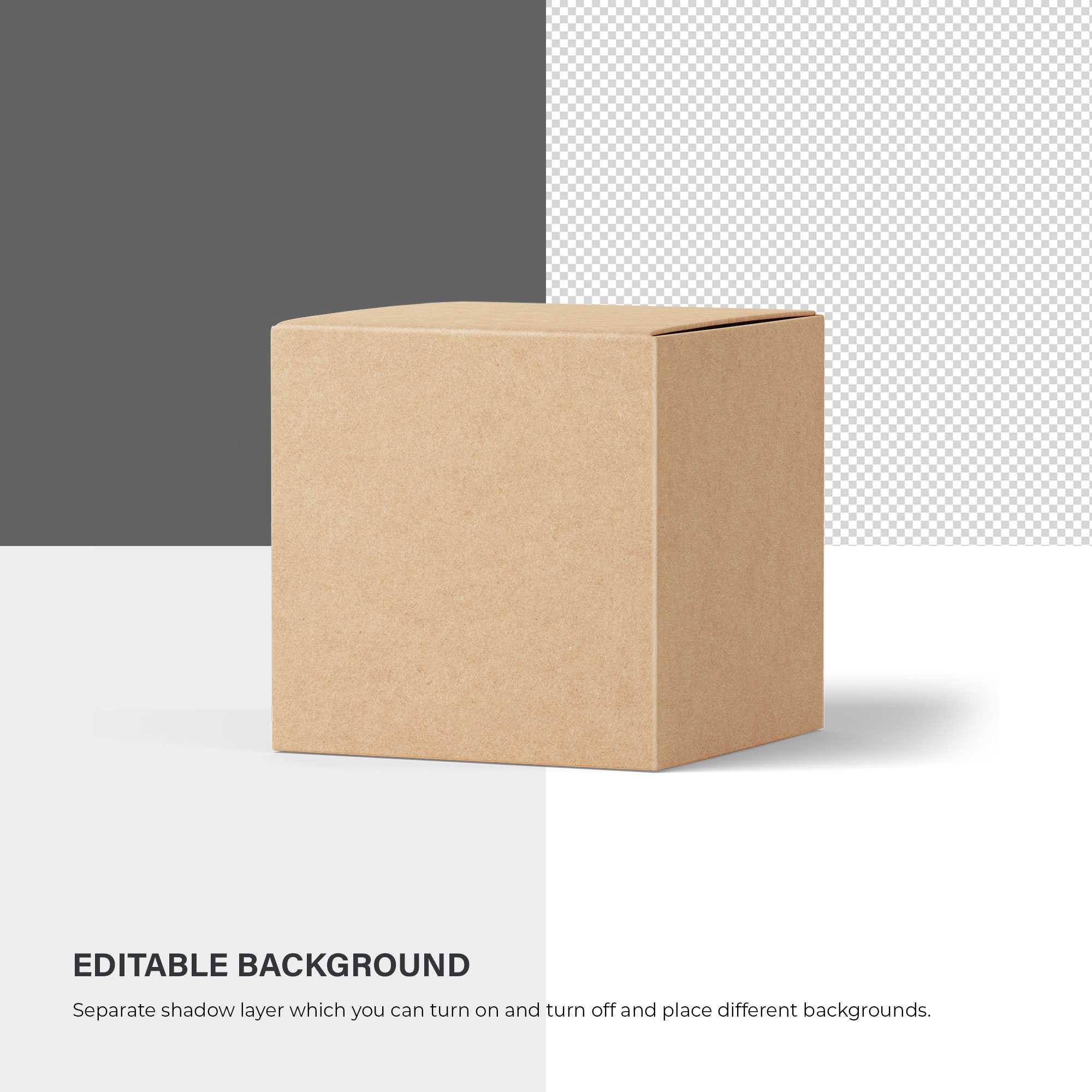 Digital Square Cardboard Box Mockup PSD / PNG / JPG - Etsy