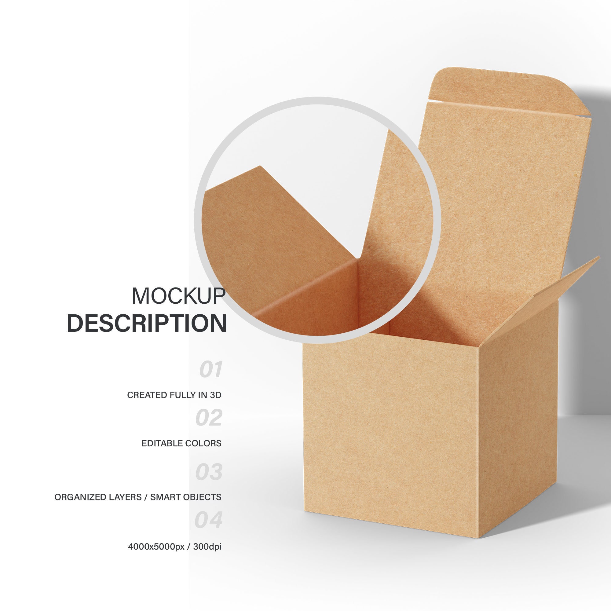 Digital Square Cardboard Box Mockup PSD / PNG / JPG - Etsy