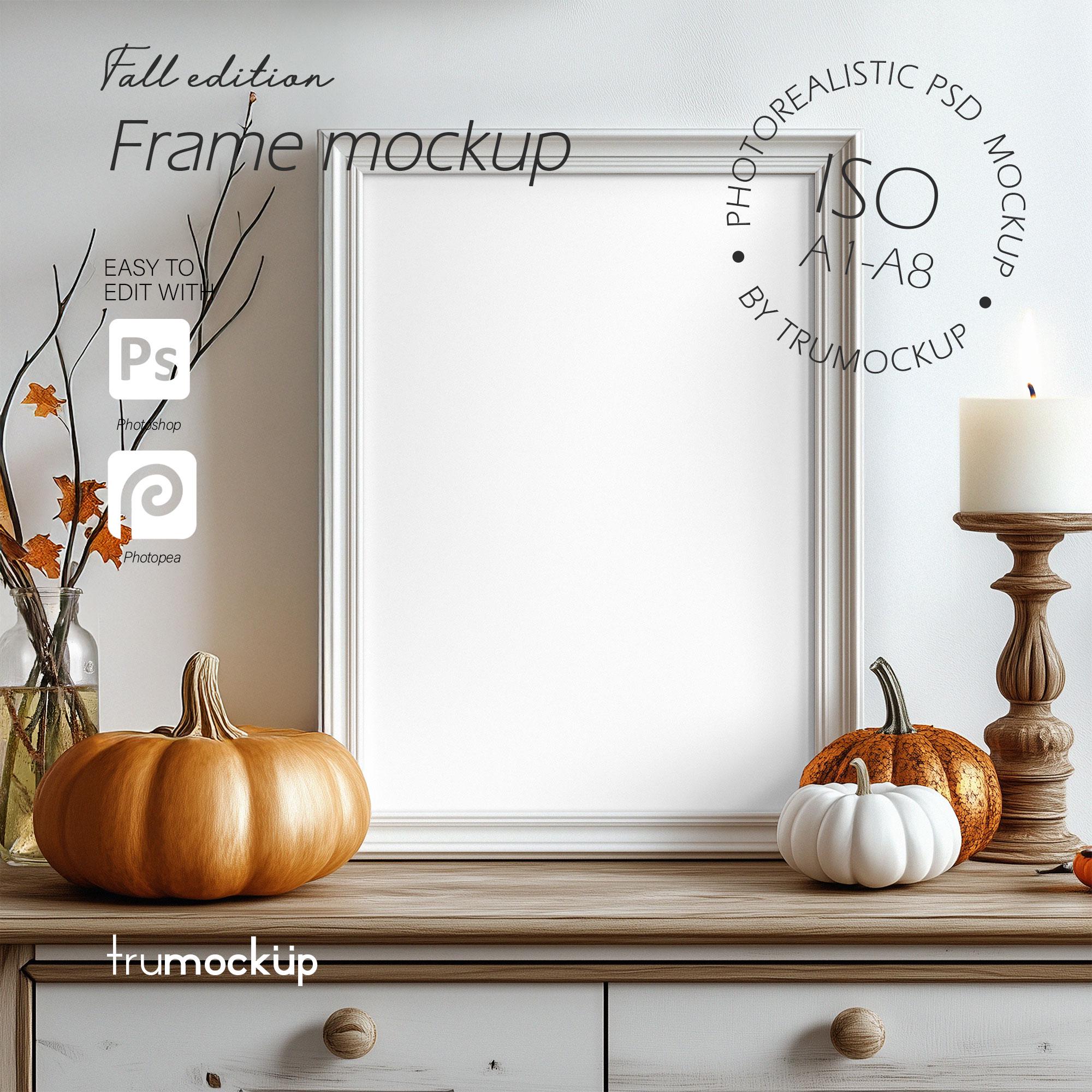 Digital Picture Frame Mockup - ISO Frame Size - Fall Edition - PSD ...