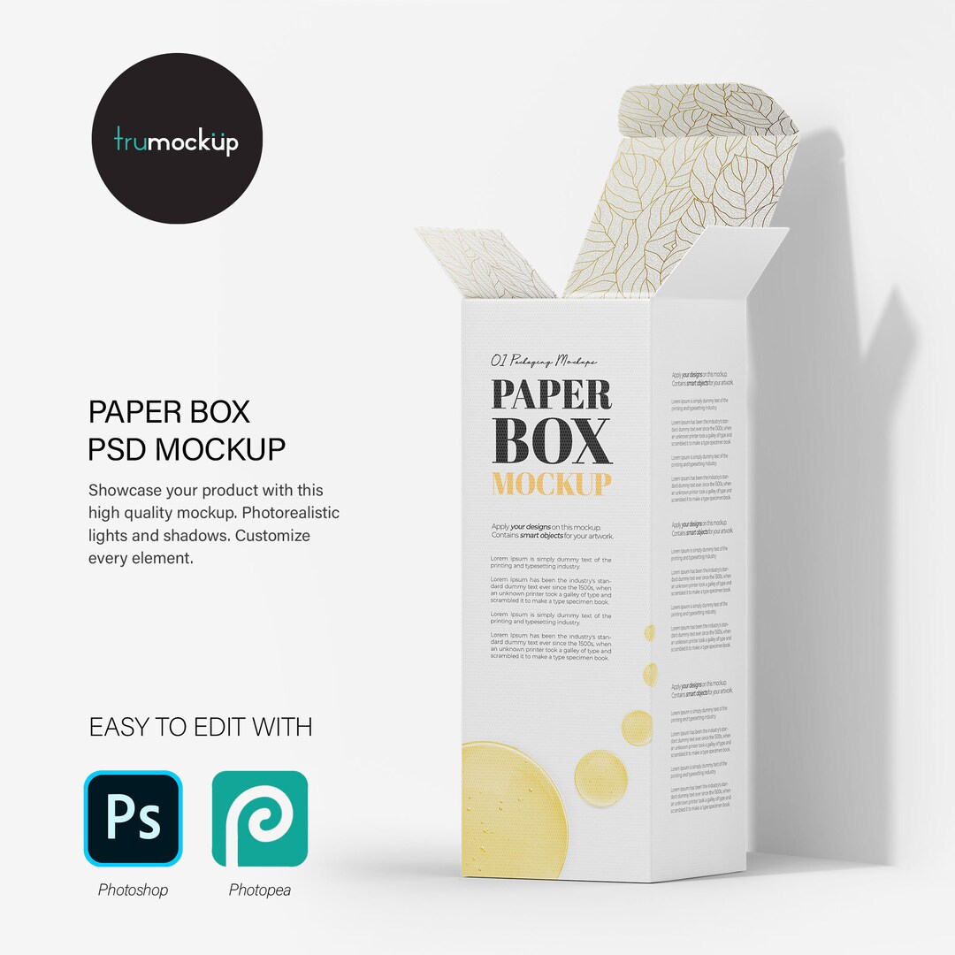 Digital Open Paper Box Mockup - PSD / PNG / JPG - Etsy