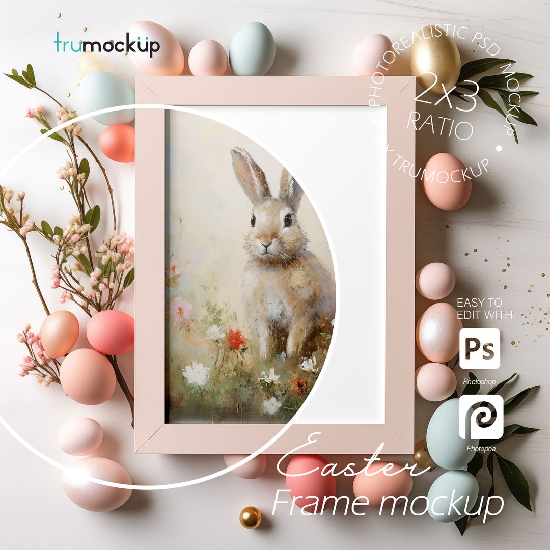 Digital Easter/spring Theme Picture Frame Mockup - 2:3 Frame Ratio ...