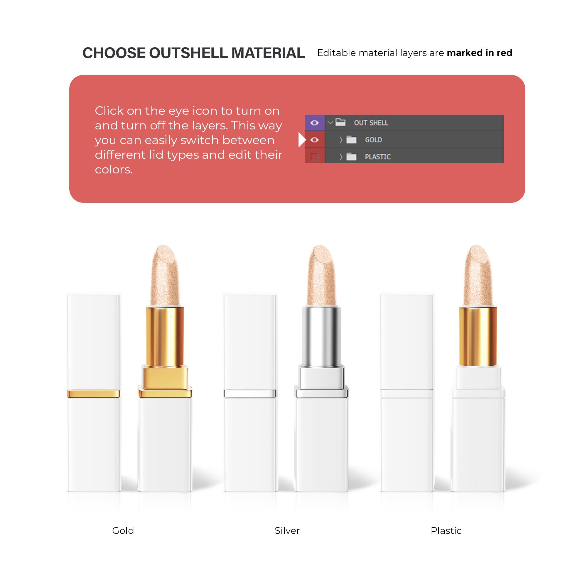 Digital Editable Square Lipstick - Cosmetic Mockup - PSD / PNG / JPG - Etsy