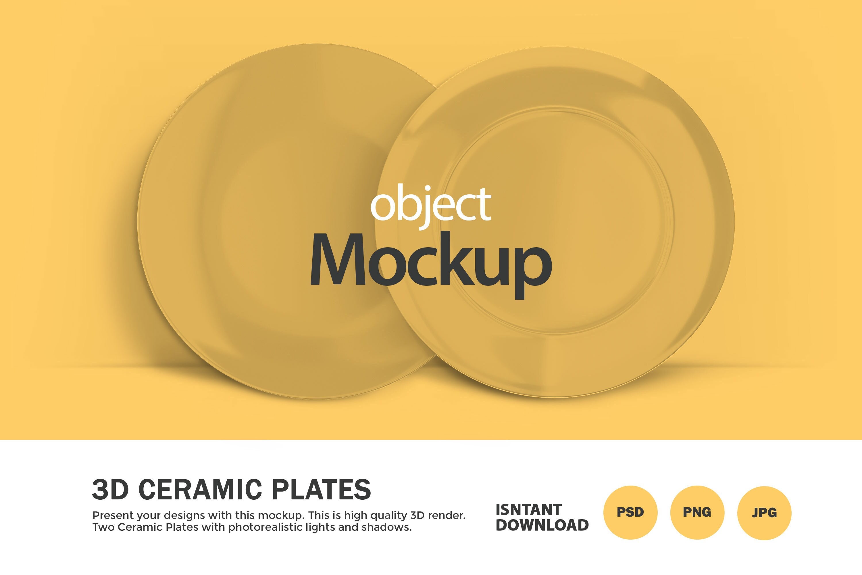 Digital Ceramic Plates Object Mockup PSD / PNG / JPG | Etsy