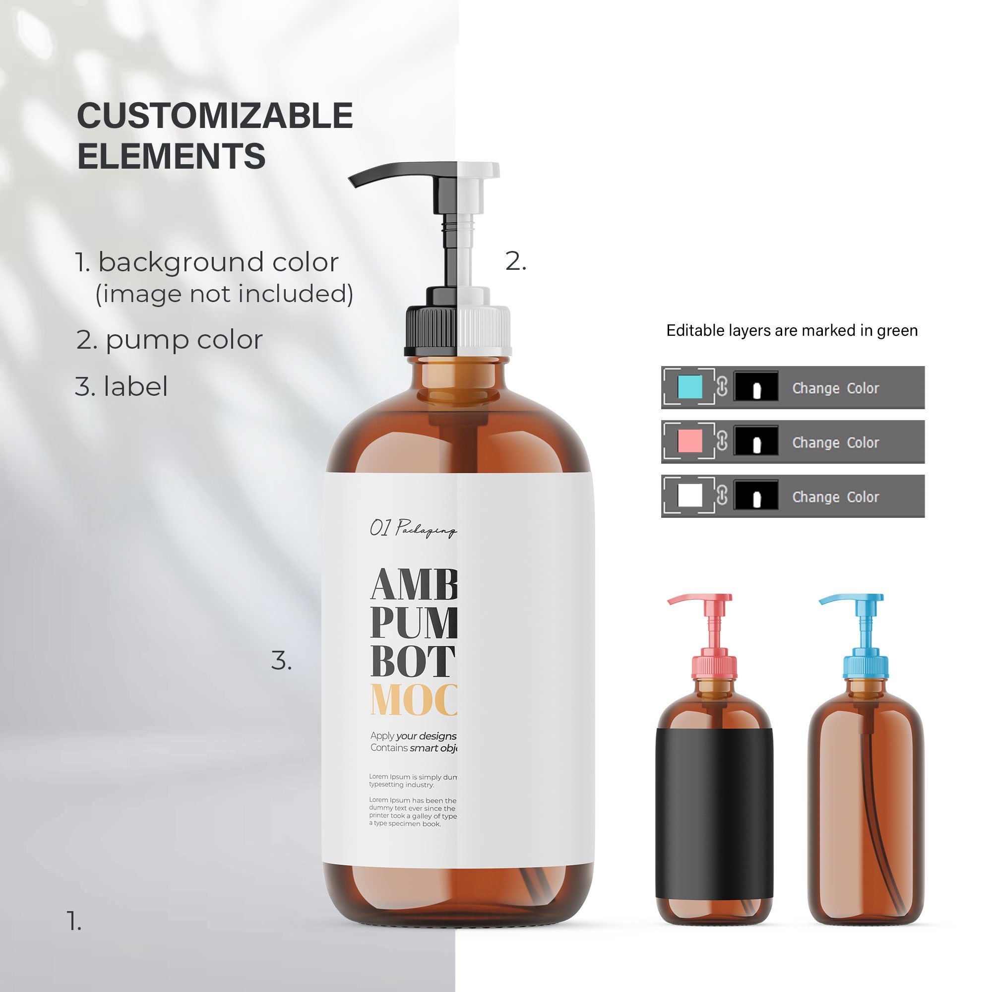 Amber Soap Dispenser Pump Bottle Mockup PSD – Liquid Soap Packaging ...