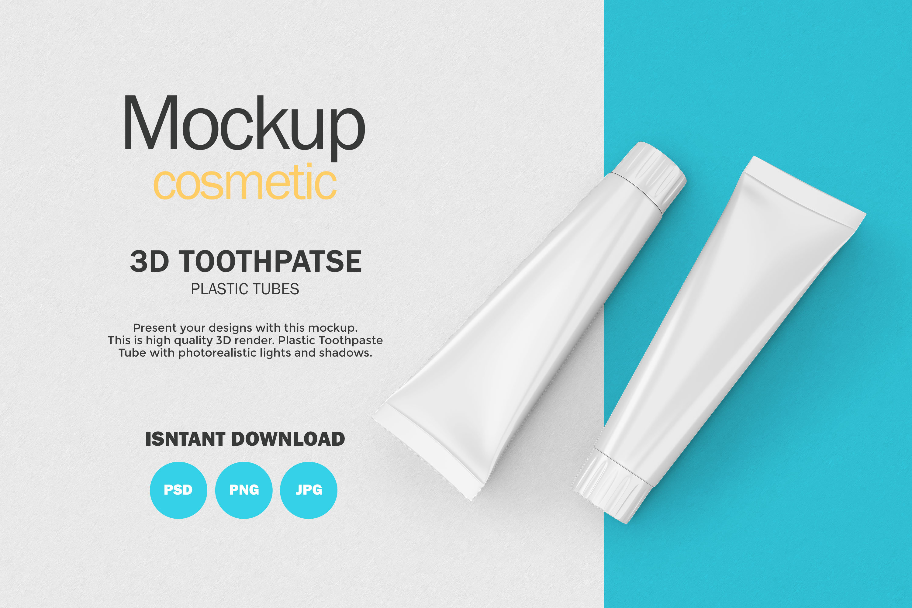 Digital Plastic Toothpaste Tubes Mockup PSD / PNG / JPG | Etsy